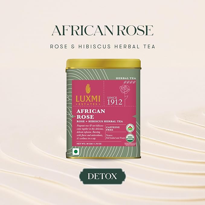 Luxmi Estates - African Rose - Organic Hibiscus Rose Tea - 50gm loose tea