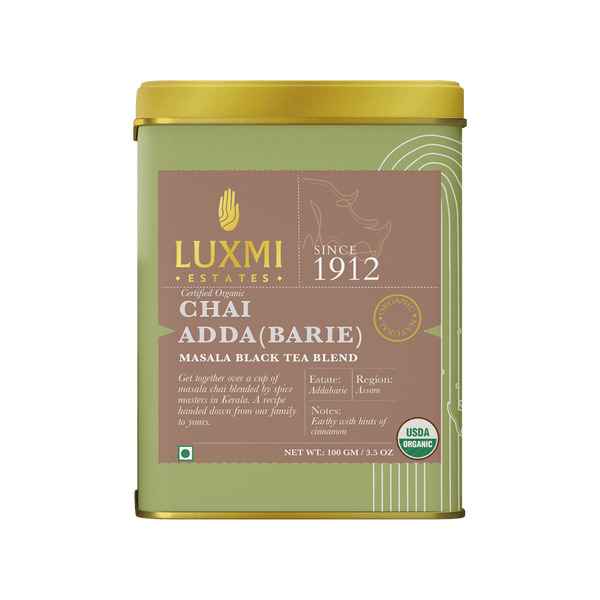 Authentic Indian Spice Tea | Chai Adda Barie 50gm Tin | Luxmi Estates